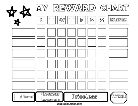 Kids Rewards Chart | Jodi's Kitchen Shop